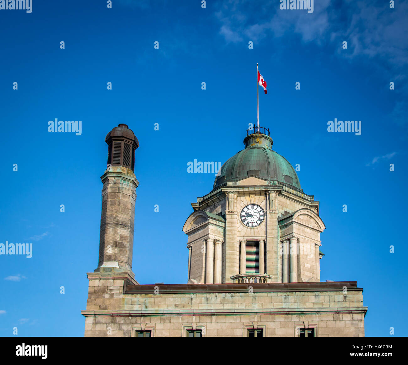 Clock tower of the old post office building - Quebec City, Canada Stock ...
