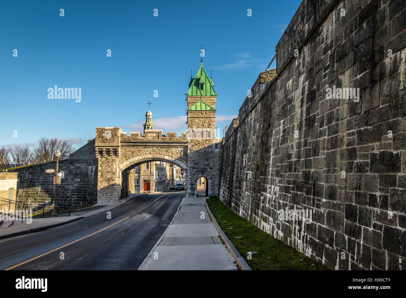 Porte Saint Louis gate on the fortified wall of Quebec - Quebec City ...