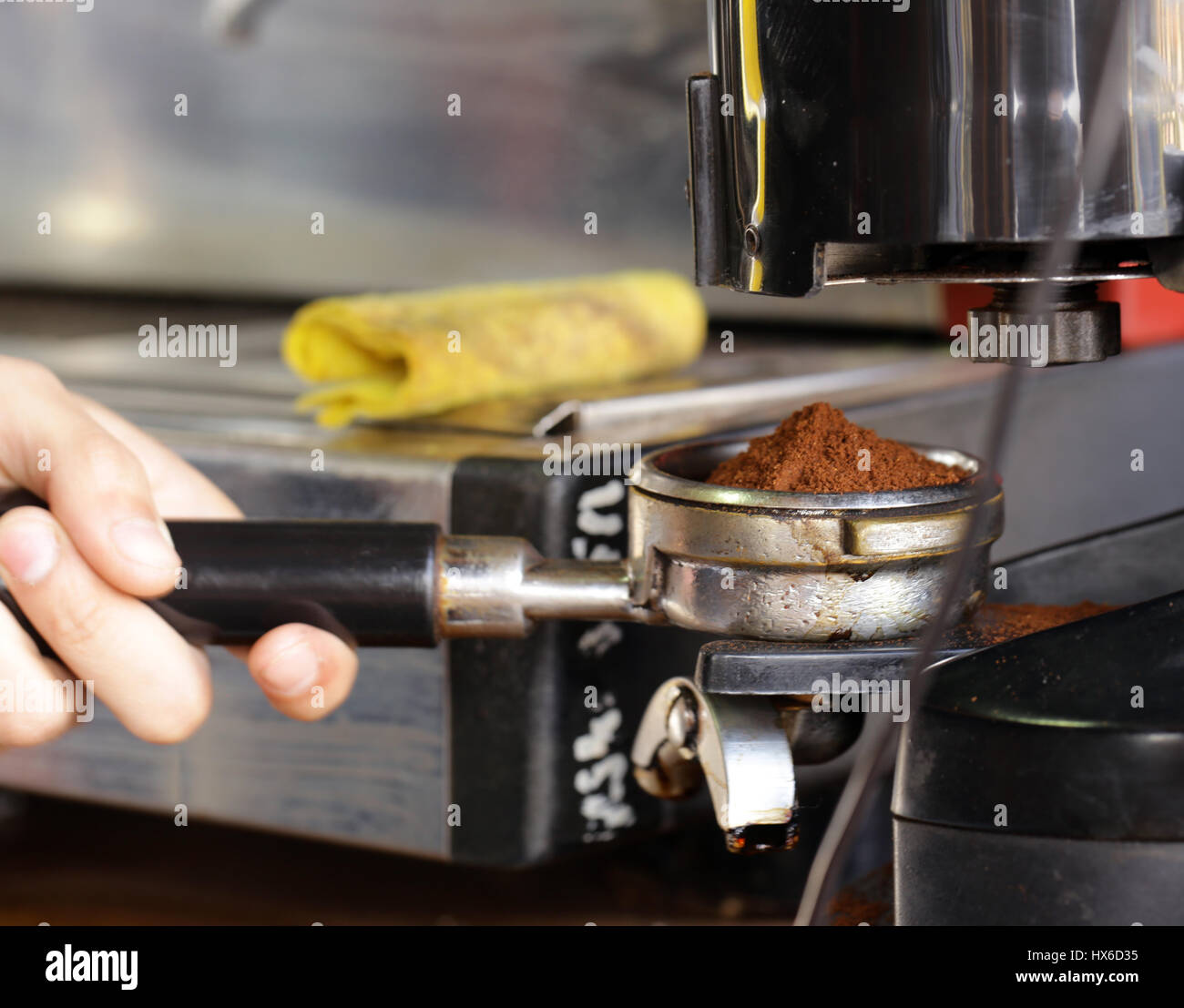 Barista makes coffee bar hi-res stock photography and images - Alamy