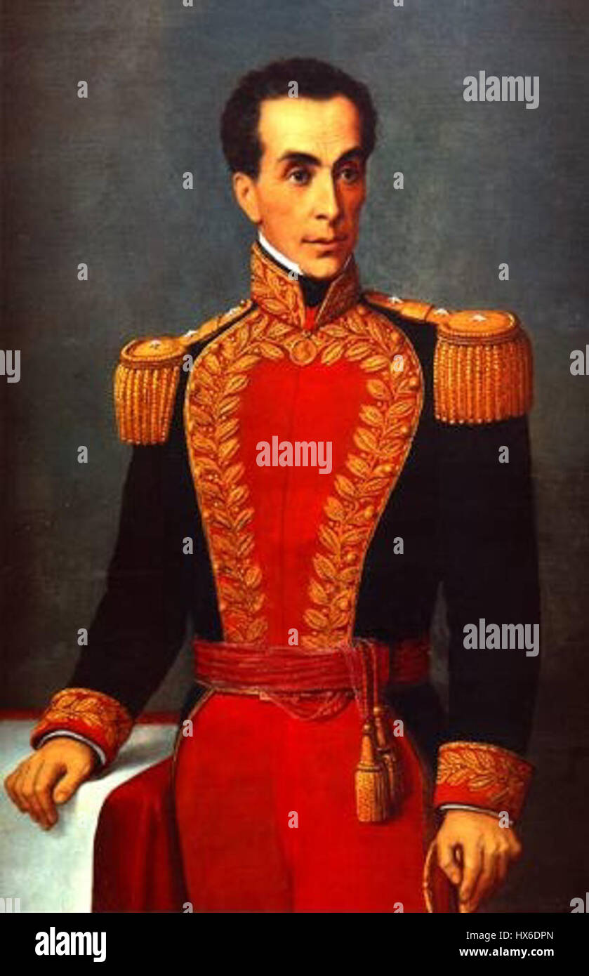 A portrait of Simón Bolívar, the South American revolutionary leader ...