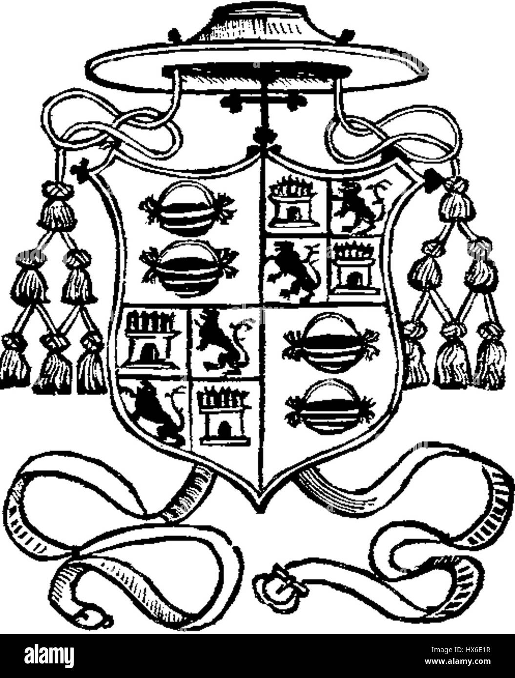 The shield of Spanish bishop Alfonso Manrique Lara represents the ...