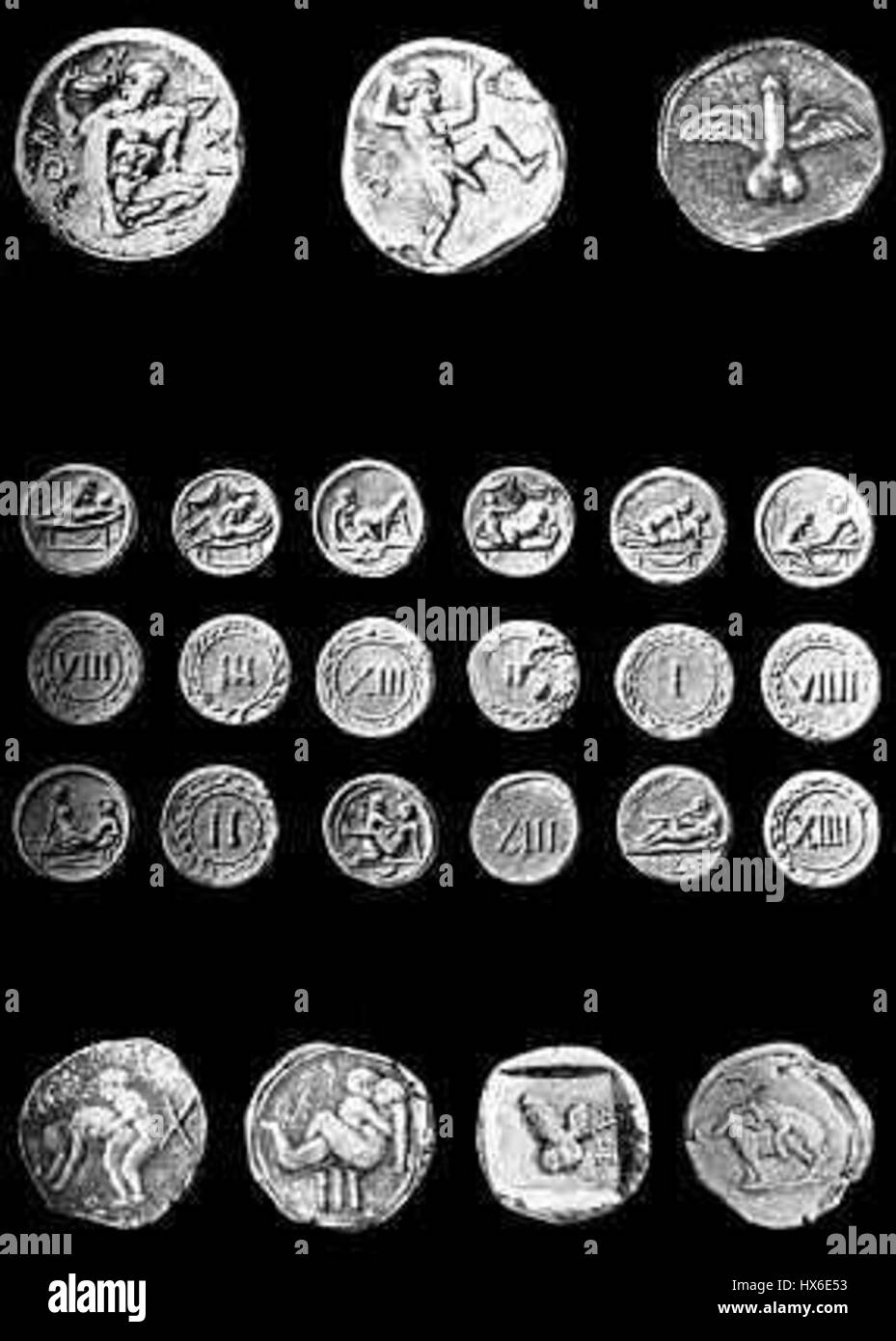 Spintriae are ancient Roman tokens often associated with sexual ...
