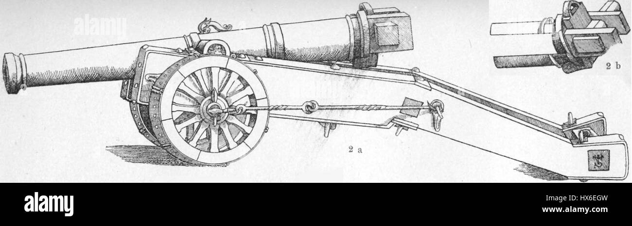 A 16th-century illustration of a Steinbüchse (matchlock rifle ...