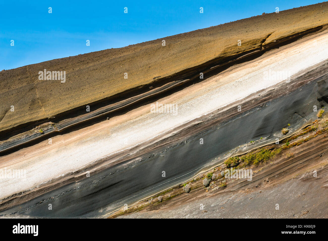 Detail of colorful volcanic rock layers in Tenerife, Spain Stock Photo - Alamy