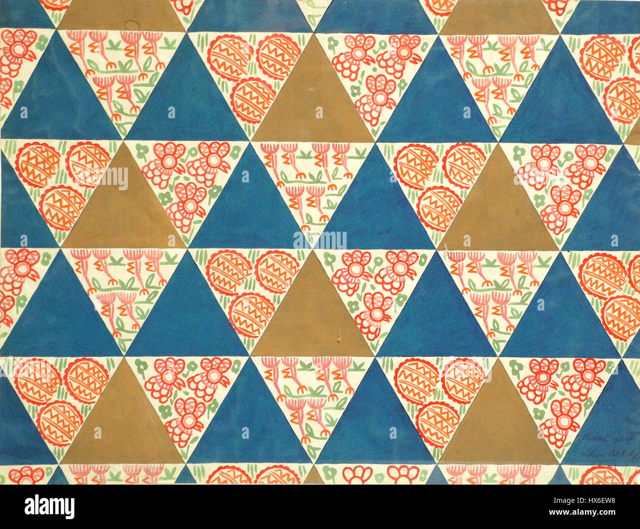 This textile print by Leon Bakst showcases his distinctive style in ...