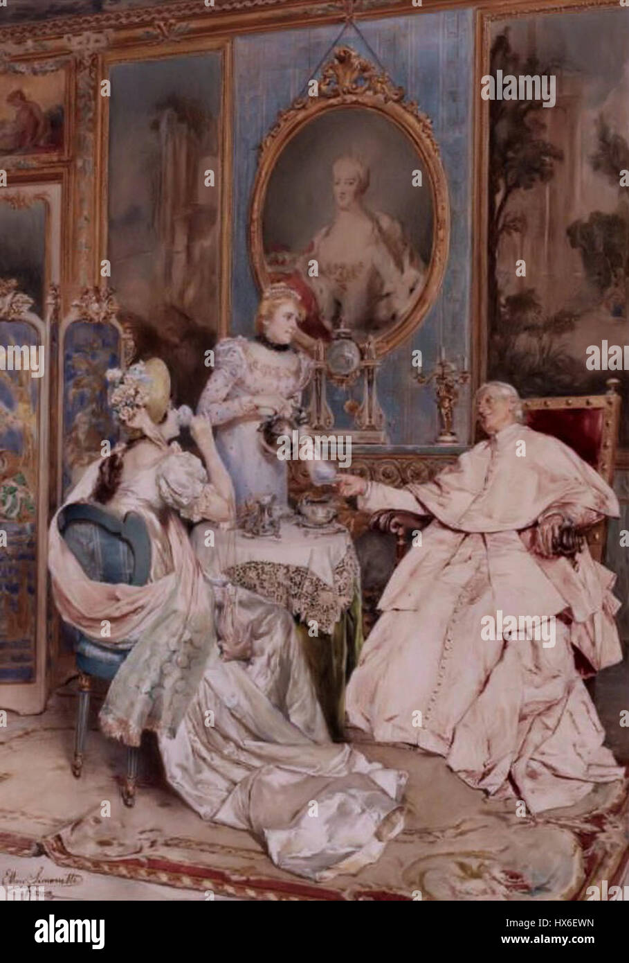 Afternoon tea oil paint hi-res stock photography and images - Alamy