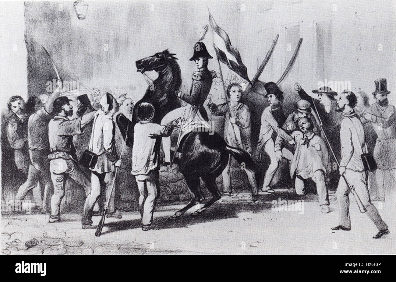 This historical scene depicts the Prince of Orange surrounded by a ...