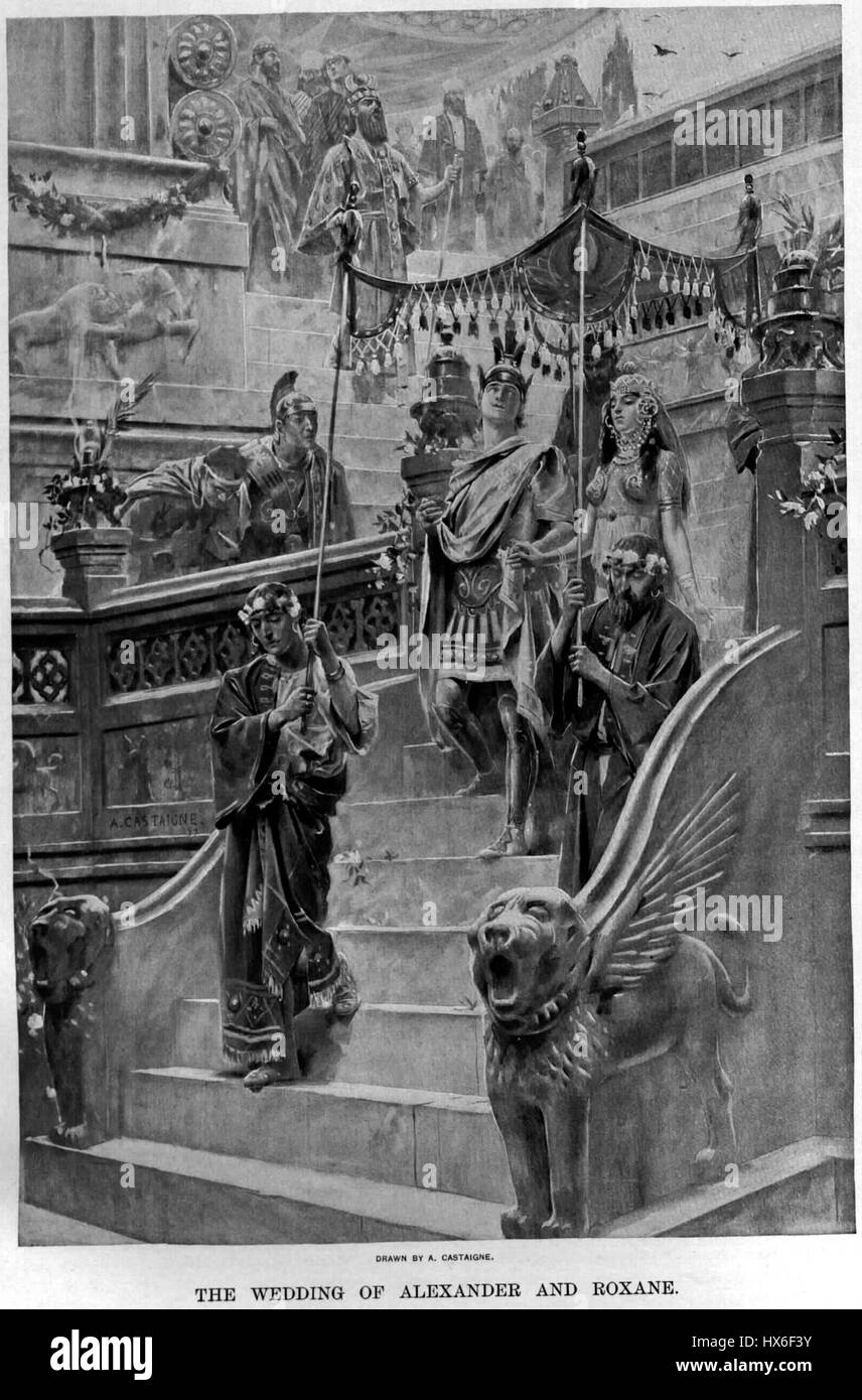 Andre Castaigne’s painting 'The Wedding of Alexander and Roxane ...