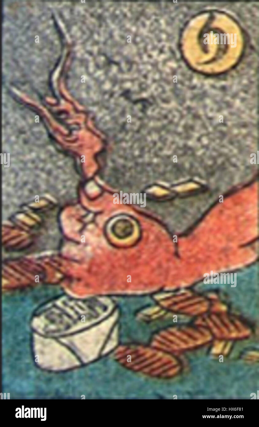 A Japanese 'Obake Karuta' card from the Edo period, featuring ...