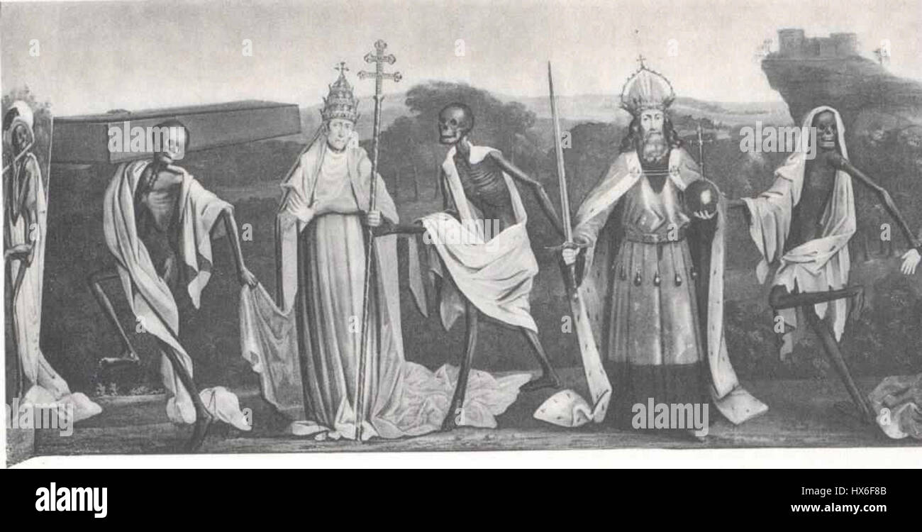 'Totentanz Lübbeck 1' refers to an artwork depicting the Dance of Death ...