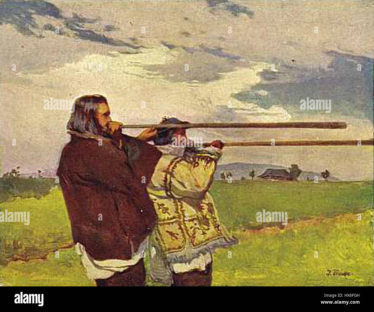 The 1905 painting by Trusz depicts a notable scene from the early 20th ...