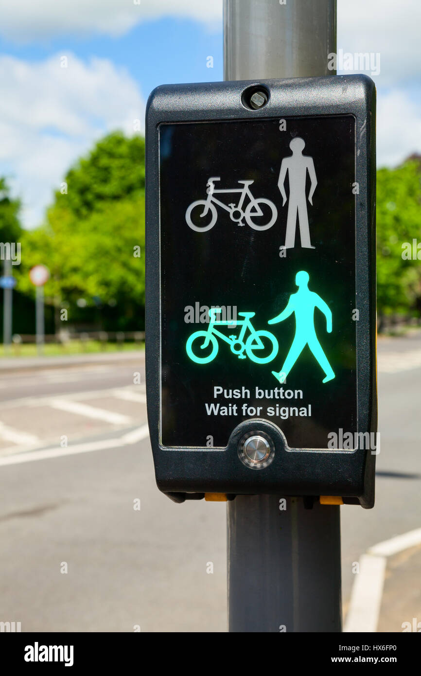 British pedestrian and cyclist crossing Stock Photo - Alamy