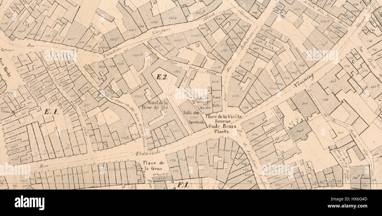 Vlamingstraat, Brugge, Plan Popp Stock Photo - Alamy