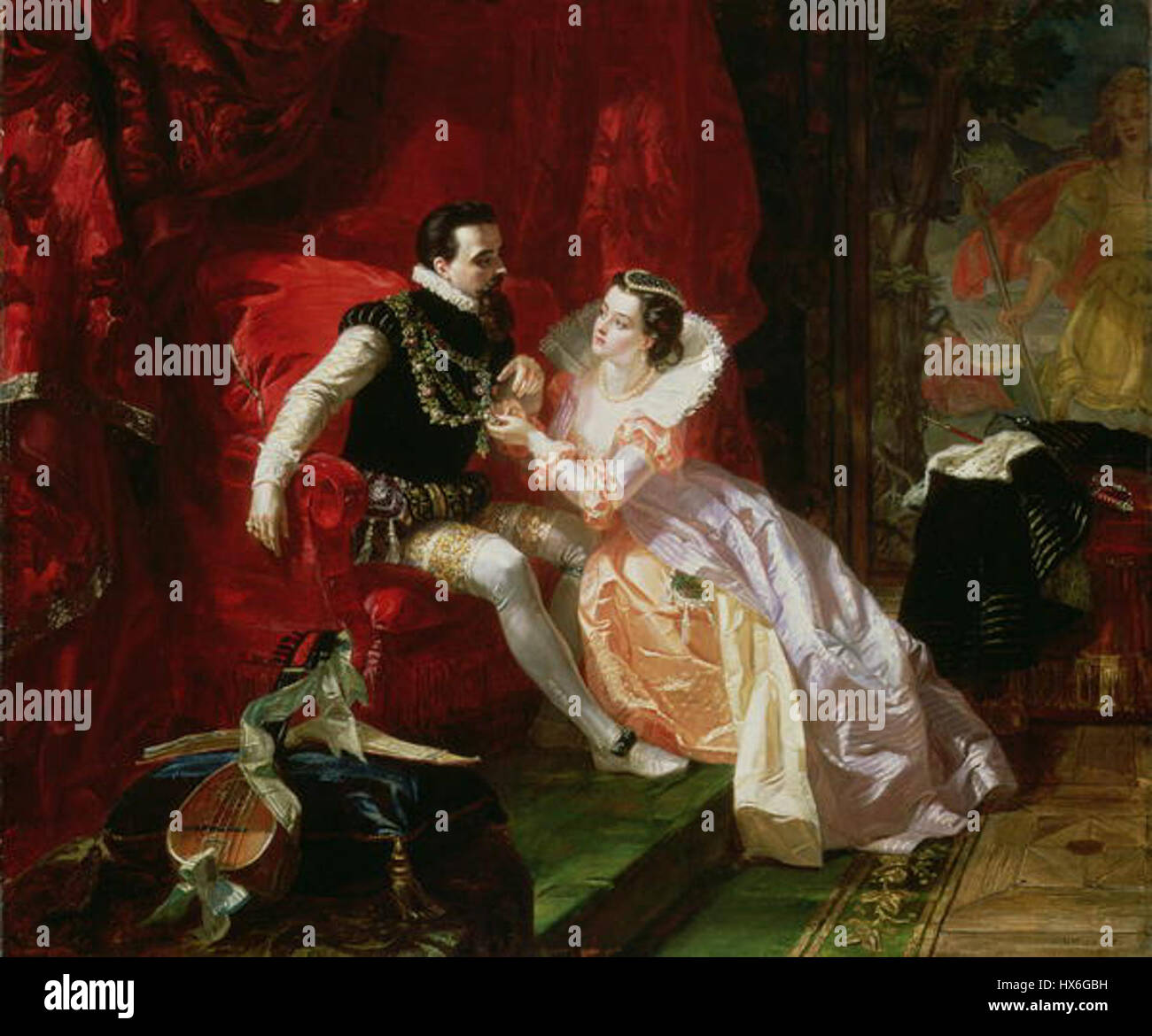 ‘Ward Leicester and Amy Robsart at Cumnor Hall’ depicts a scene based ...