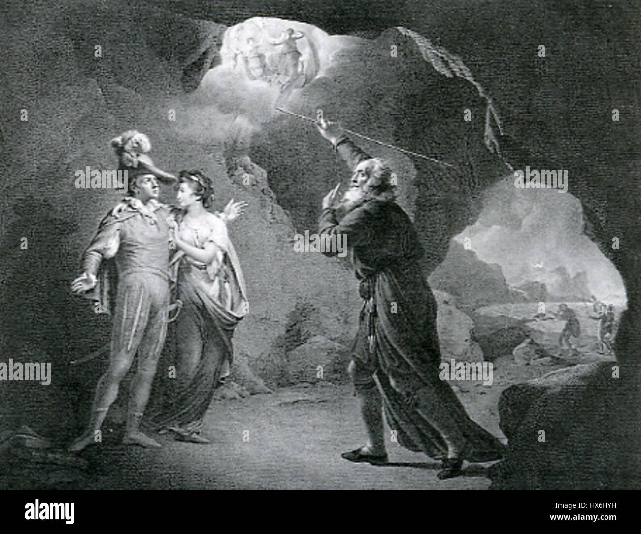 'Tempest' by Wright is a dramatic painting depicting a violent storm ...