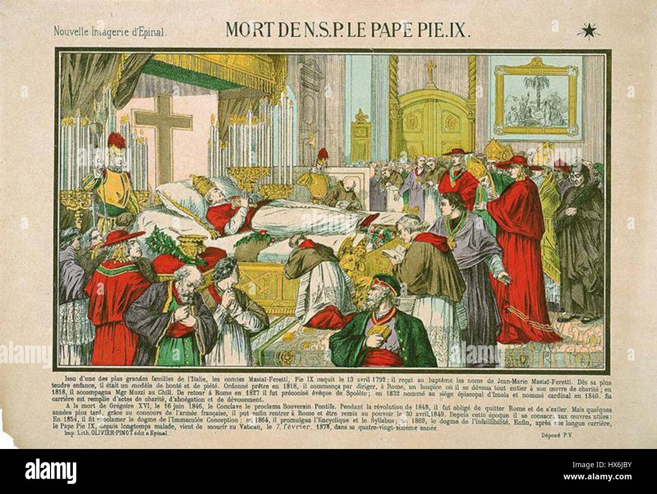 'Mort de N.S. le Pape Pie IX' depicts the death of Pope Pius IX. The ...
