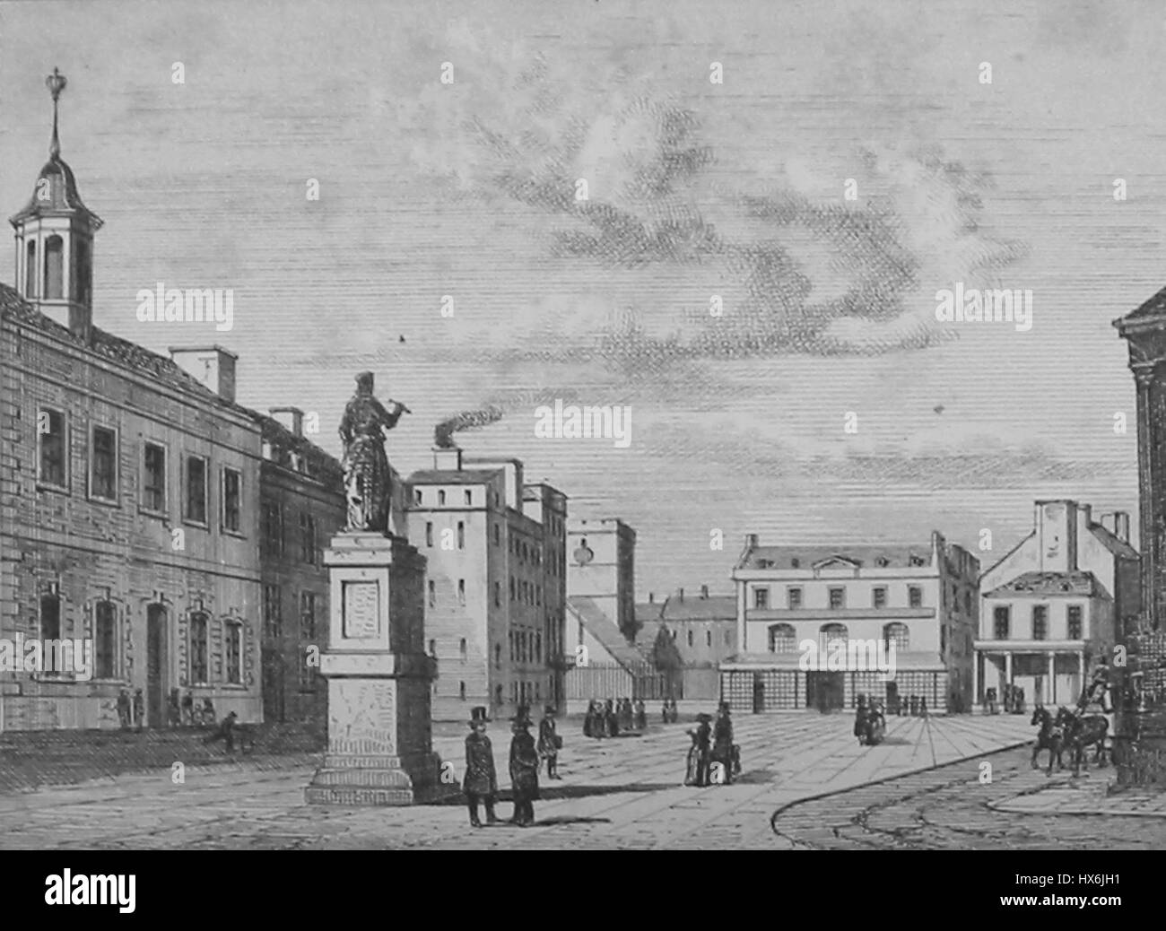 'Royal Square Jersey Ouless' depicts a public square in Jersey, Channel ...