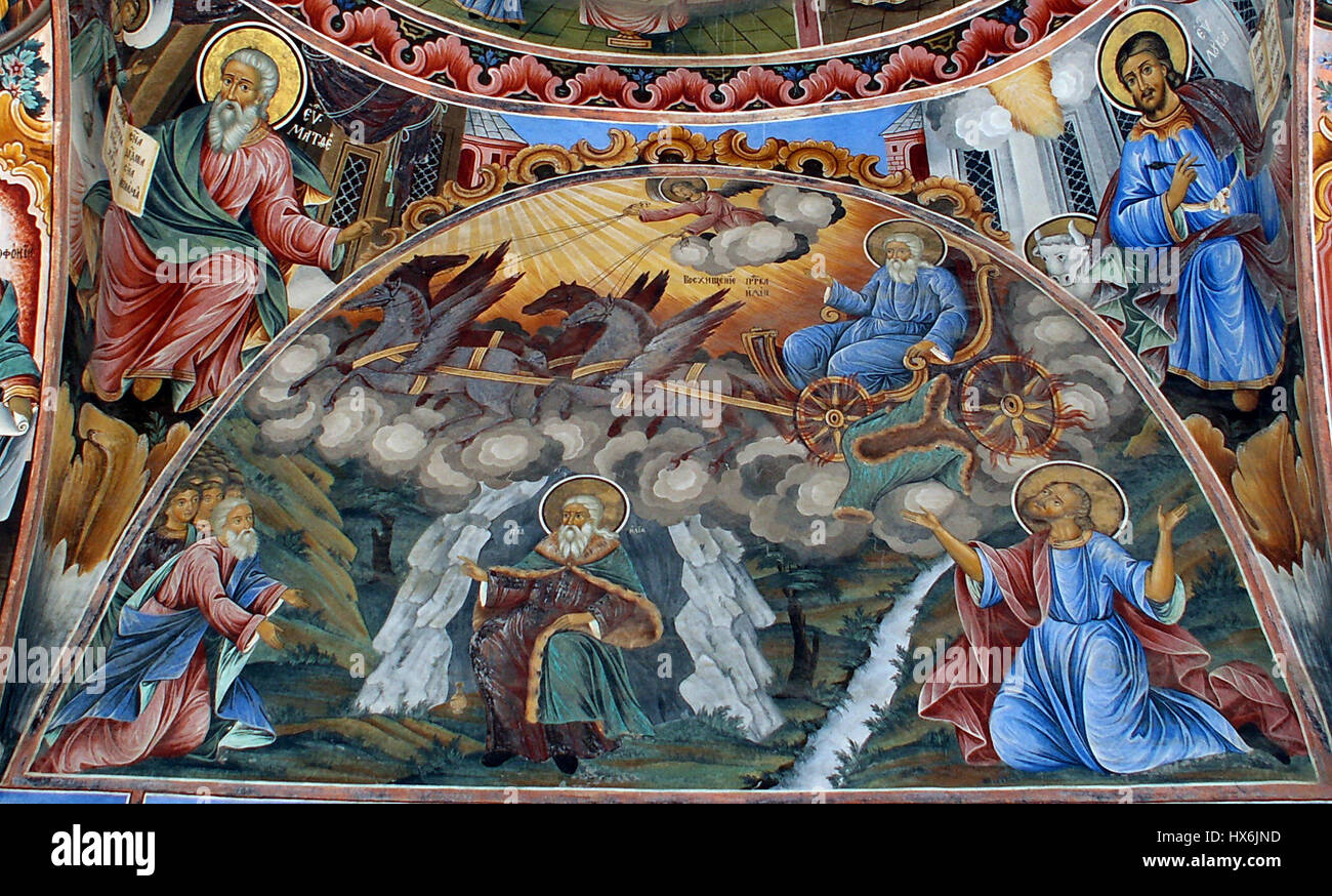Saint Ilia, depicted from the Rila Monastery, is an important figure in ...