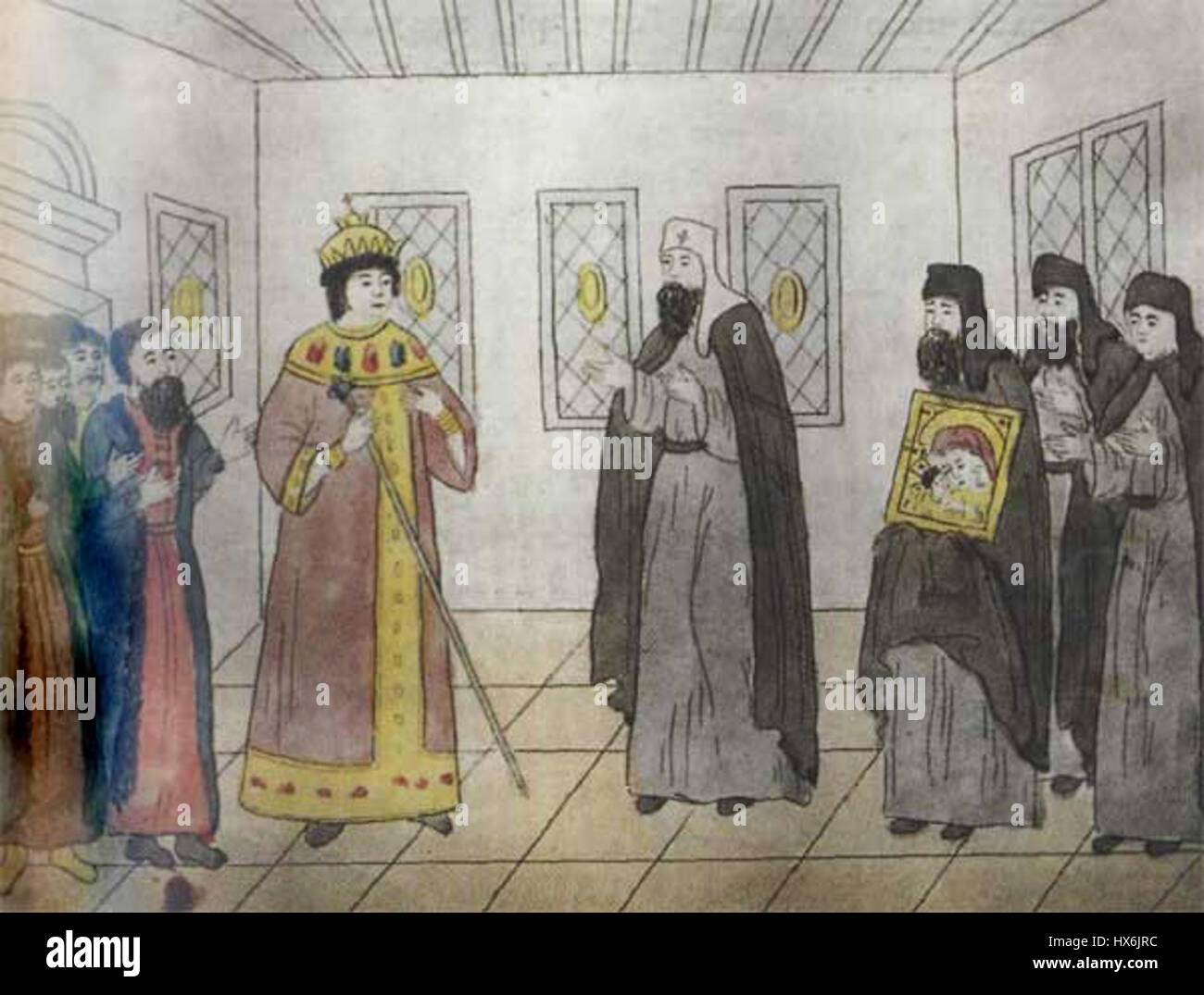 The painting 'Michael and Eudokia' depicts a moment in Byzantine ...