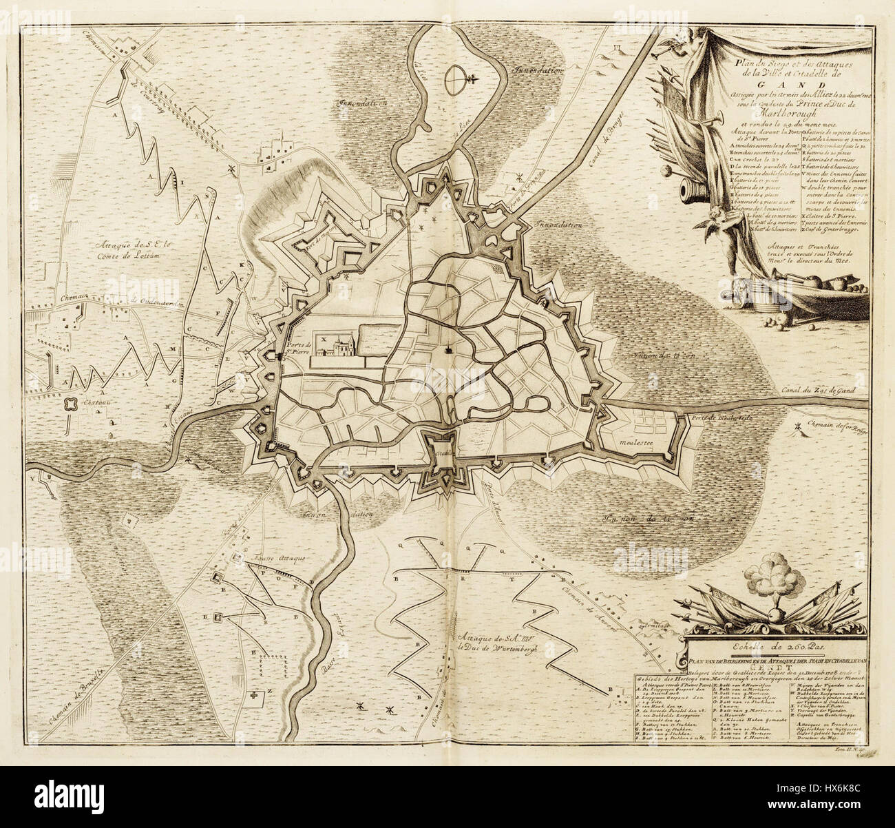 This map of Ghent, published in 1729 by Isaac van der Kloot, provides a ...