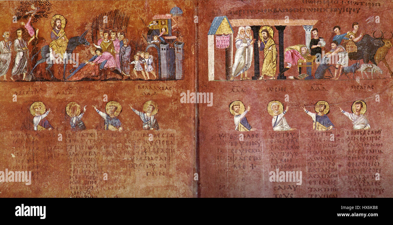 The miniature from the Codex Purpureus, housed in the Cathedral of ...