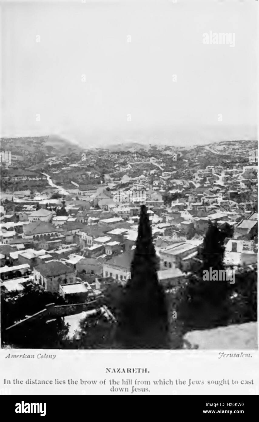 This historical photograph, taken in 1913, captures a view of Nazareth ...