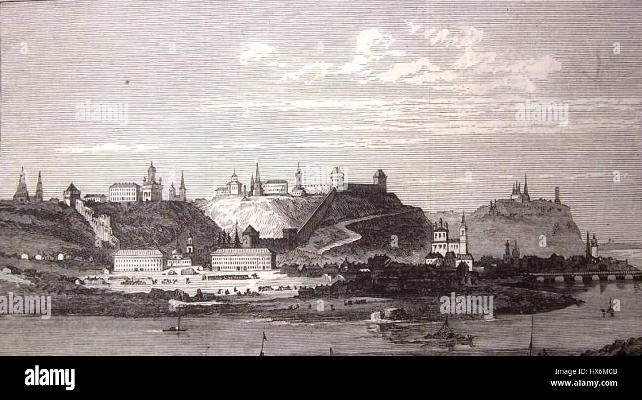 This historical photograph or illustration from 1875 depicts the city ...