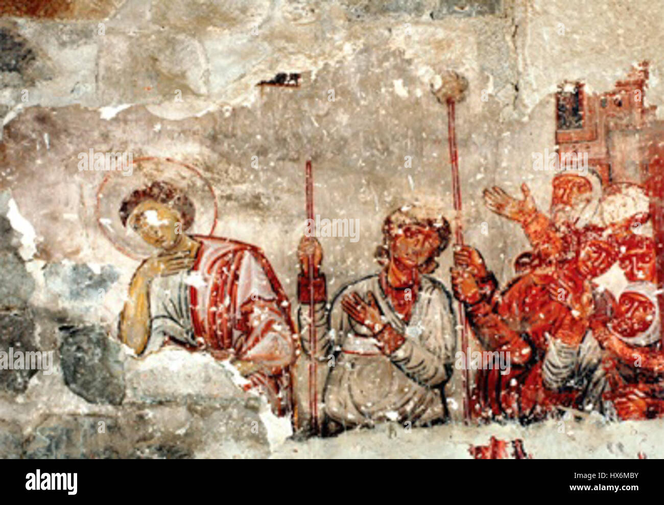 The 10th-century frescoes on the southern facade of Oshki church in ...