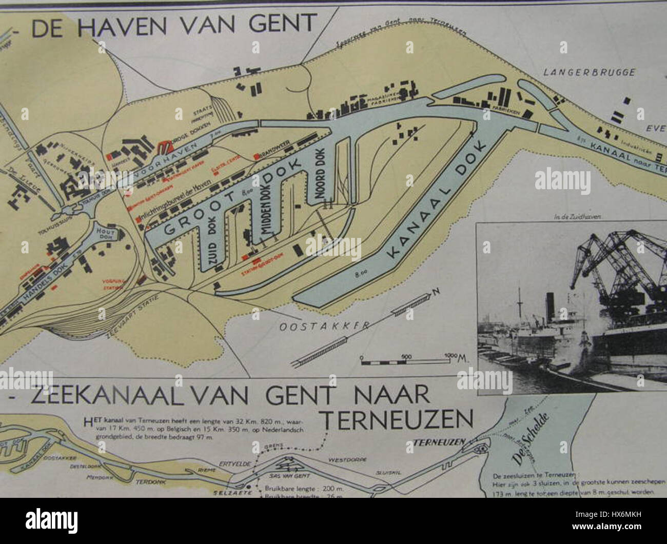 This 1939 map shows a detailed view of the port of Ghent, Belgium. Maps ...