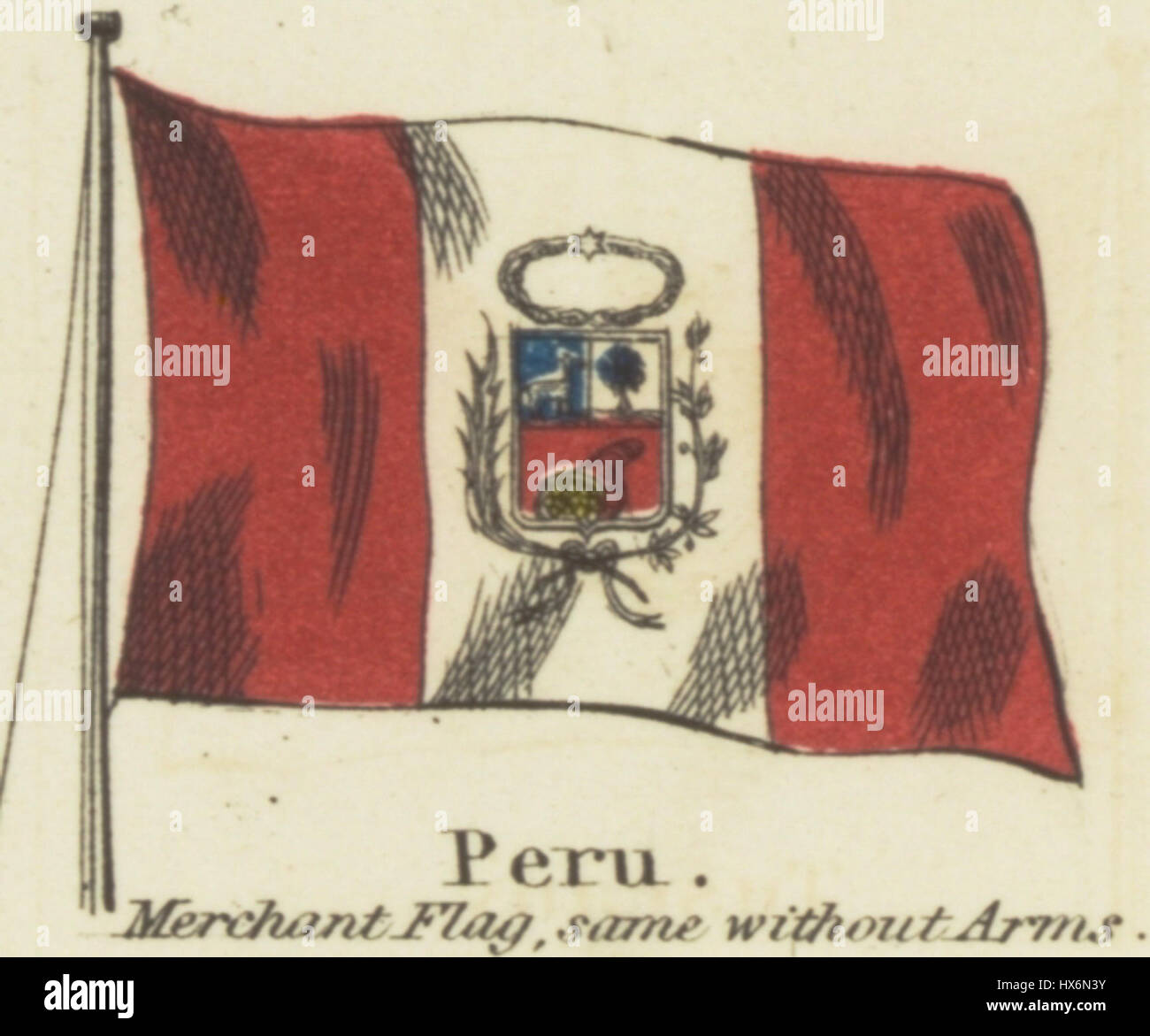 Johnson's 1868 chart of Peru's national emblems presents a detailed ...