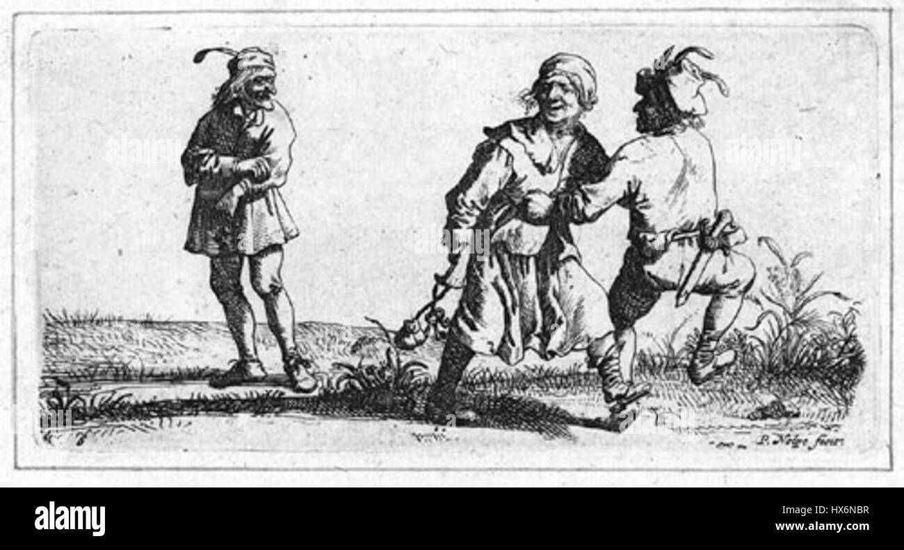 Pieter Nolpe's 'Tanzendes Bauernpaar' (Dancing Peasant Couple) depicts ...