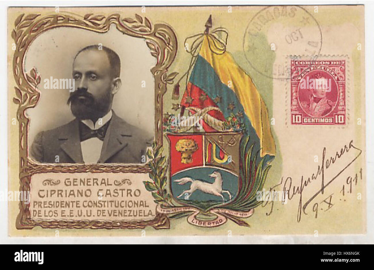 The postal image of Cipriano Castro captures the Venezuelan president ...