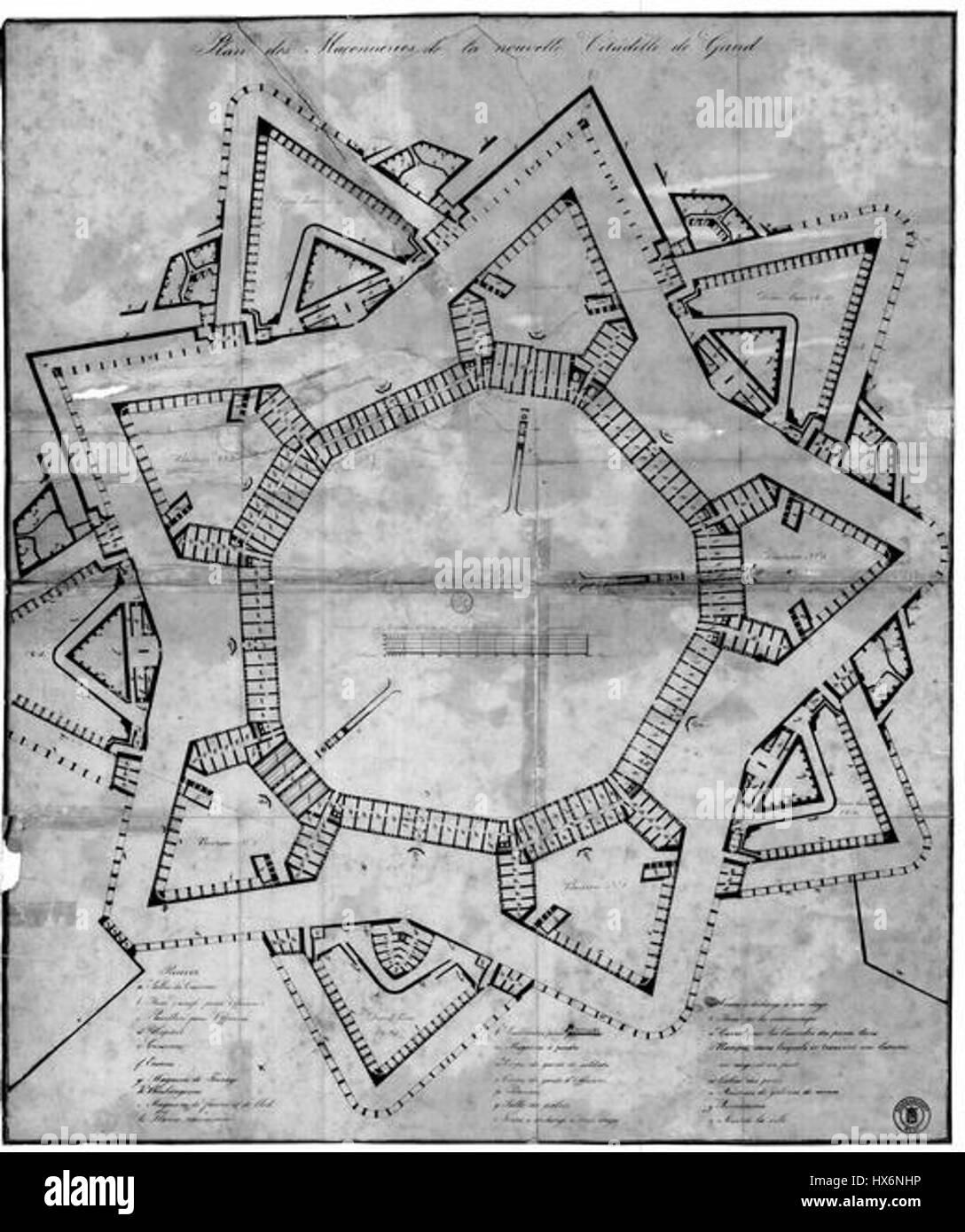 The 'Plan Metselwerk Citadel Gent' is a detailed architectural drawing ...