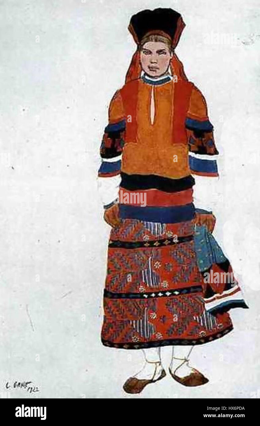 *Russian Peasant Woman* by Léon Bakst (1922) captures the traditional ...