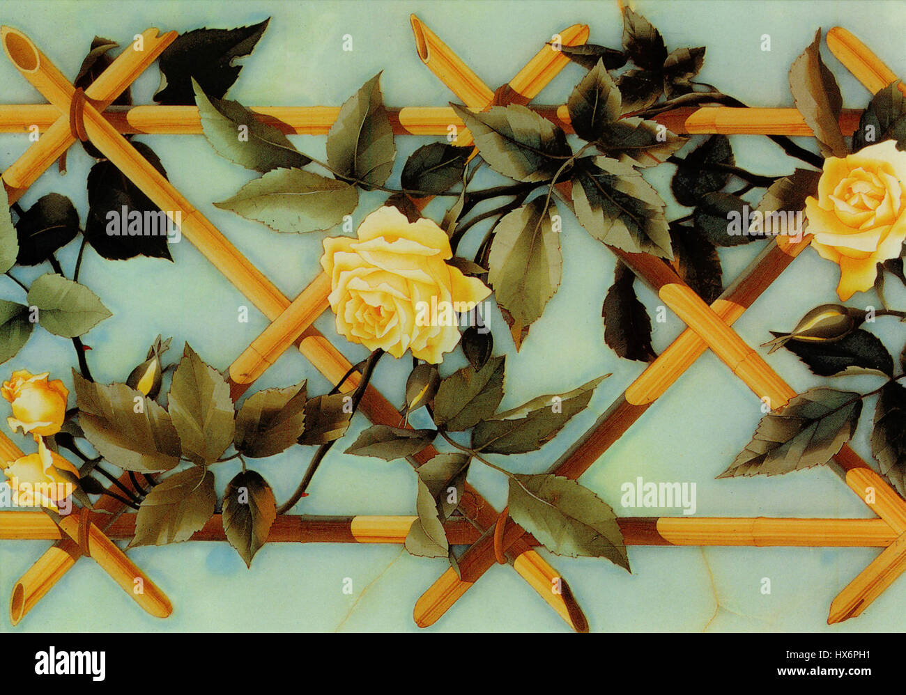 Roses over crossed canes, from Museo dell'Opificio delle Pietre Dure ...