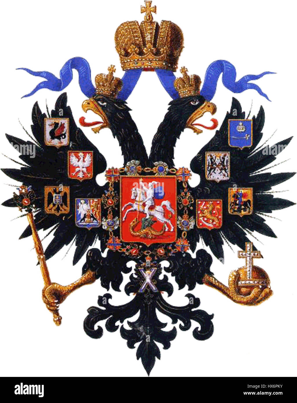 The 1856 Russian Coat of Arms represents the heraldic symbols of the ...
