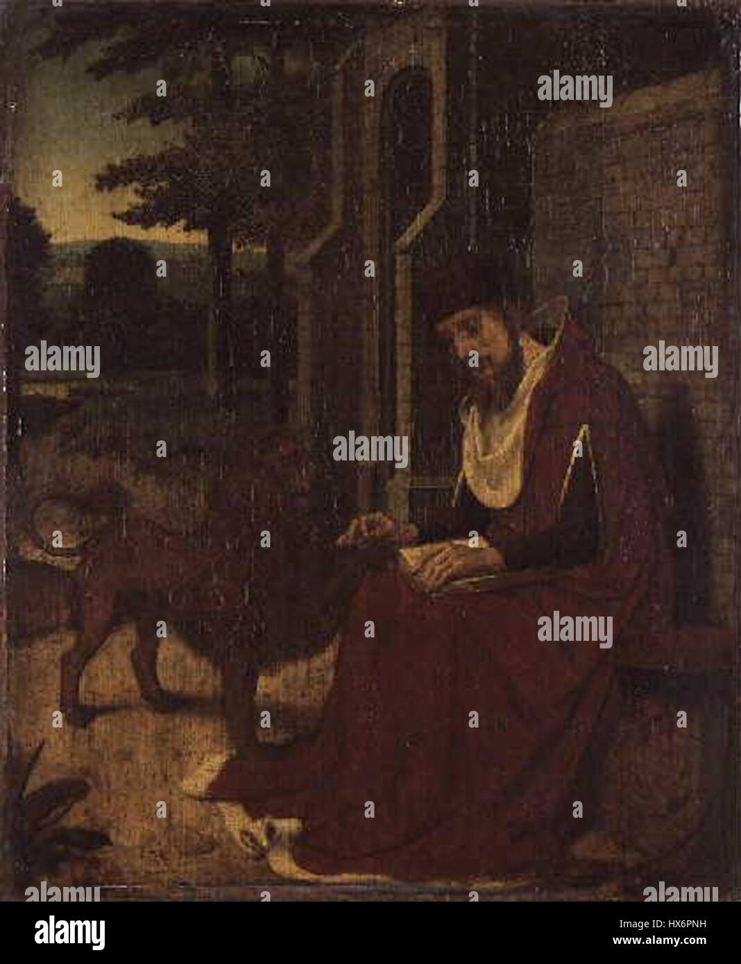 Saint Jérome is often depicted with a lion, representing his encounter ...