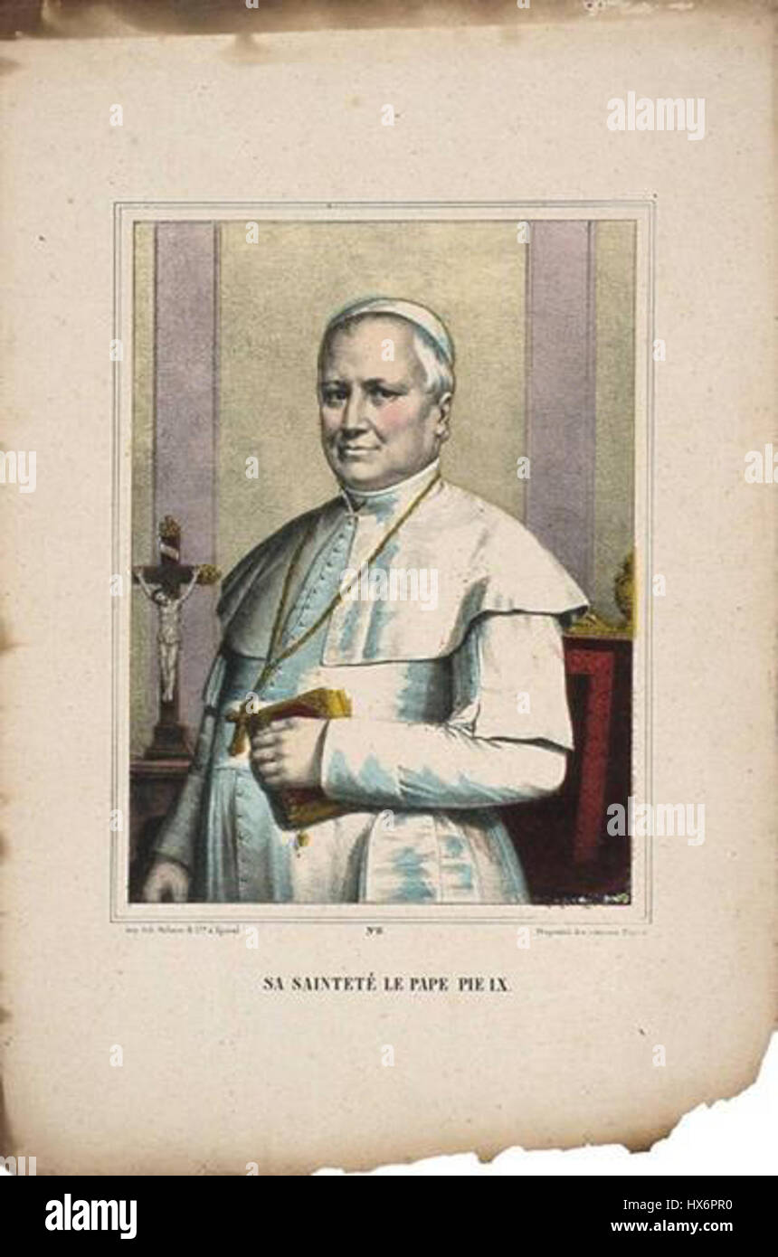 An artwork or religious depiction of Pope Pius IX, who served as the ...