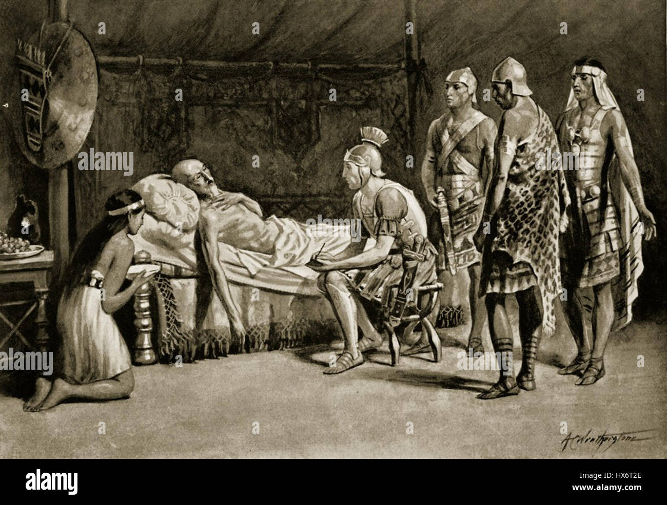 Scipio at the Deathbed of Masinissa is a painting that captures the ...