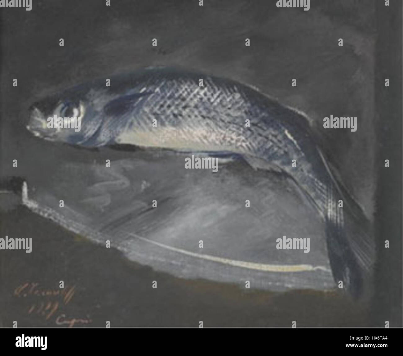 'Still Life with Fish' by A. Yakovkev (1929) is a classic still life ...