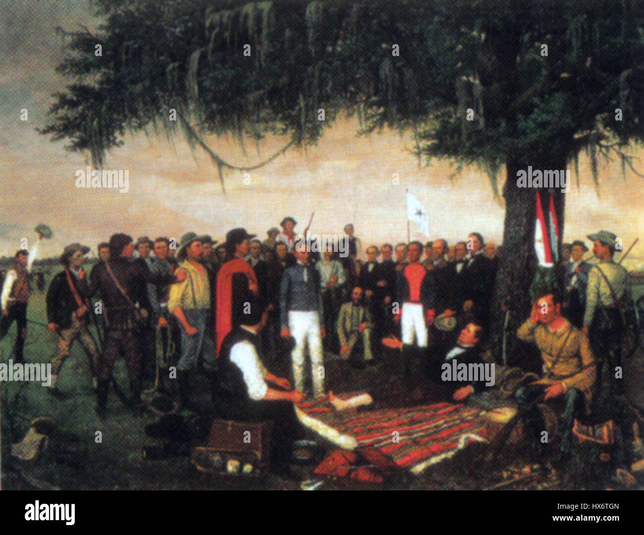 The *Surrender of Santa Anna* depicts the pivotal moment during the ...