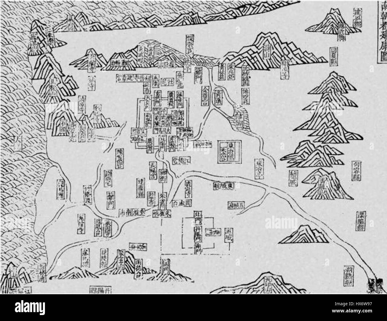 This map, illustrating the Southern Dynasties and Nanjing, reflects the ...