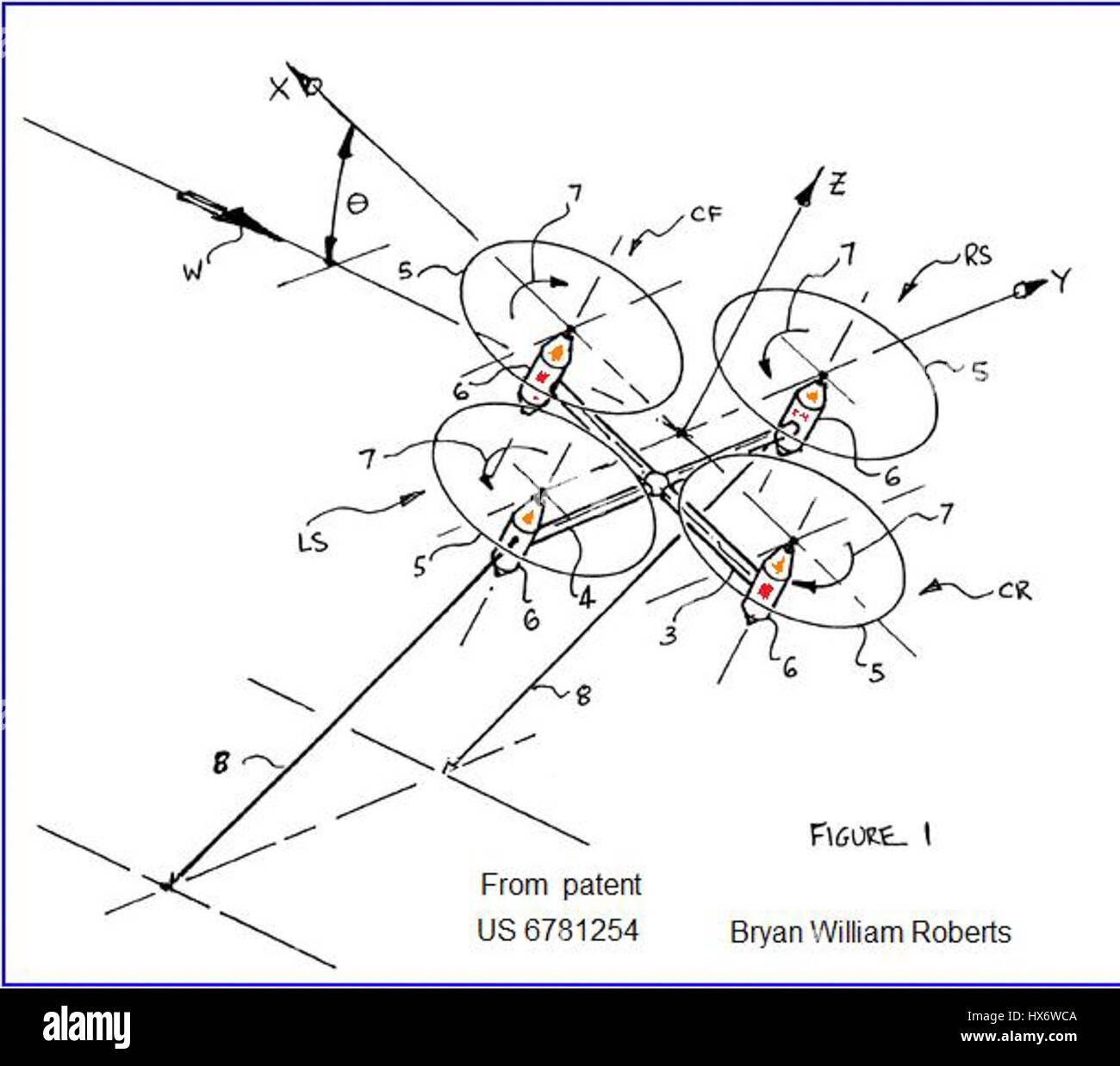This image comes from a patent figure, numbered US6781254, showcasing ...