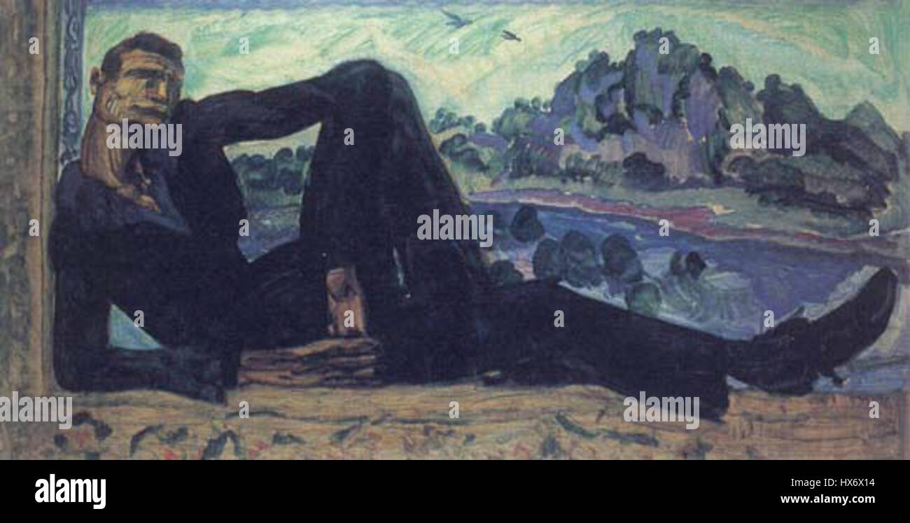 This artwork by A. Yakovlev depicts V. Shukhaev in a sailor suit ...