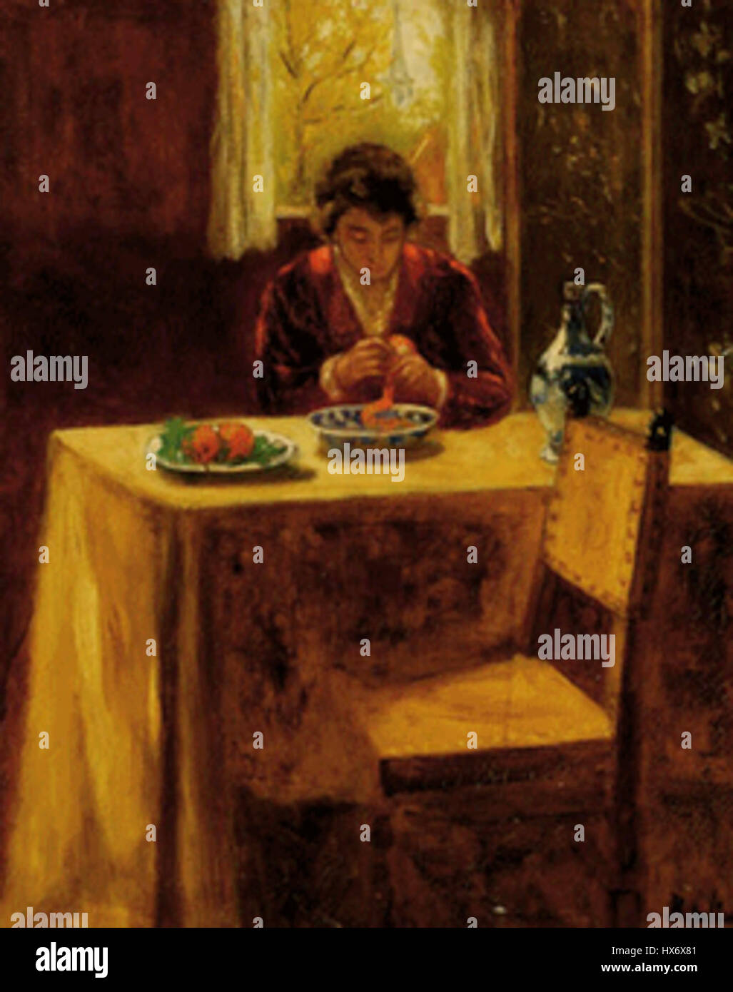 'Vrouw aan Tafel' (Woman at the Table) is a painting that explores ...