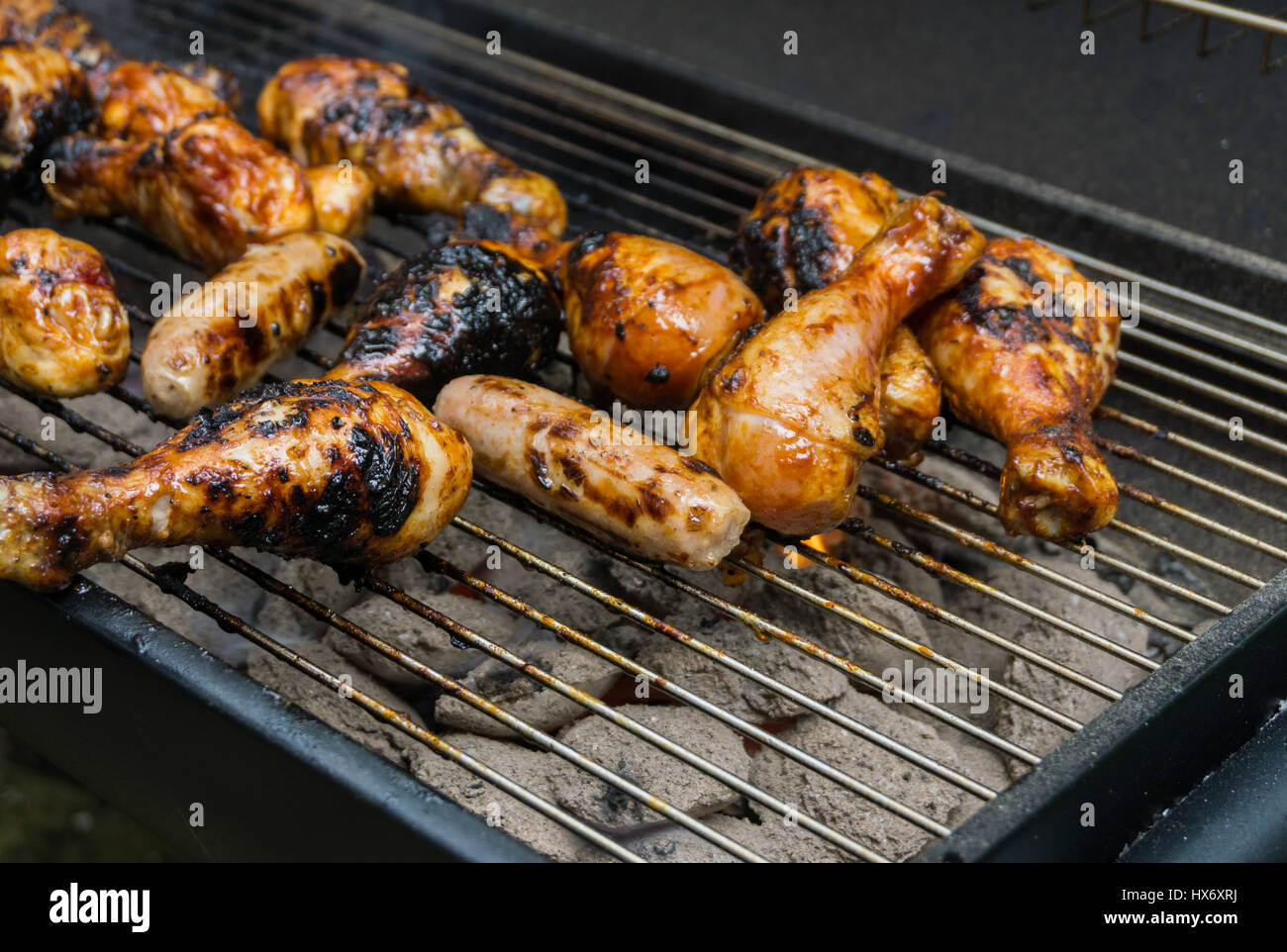 Burnt chicken barbecue hi-res stock photography and images - Alamy
