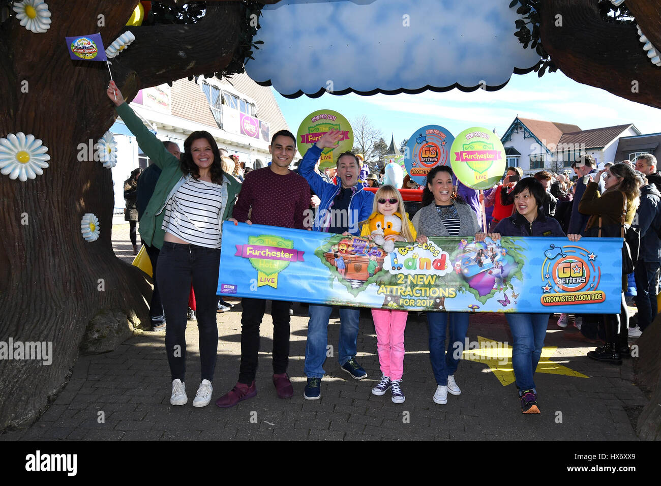 EDITORIAL USE ONLY CBeebies presenters lead the parade during the ...