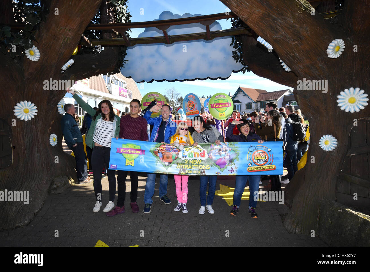 EDITORIAL USE ONLY CBeebies presenters lead the parade during the ...