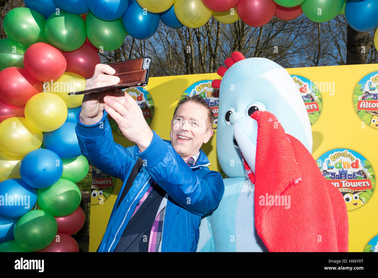 EDITORIAL USE ONLY Chris Jarvis and Iggle Piggle attend the launch of ...