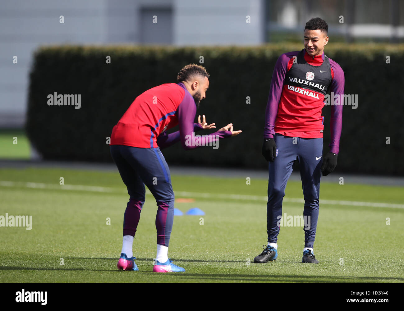 Nathan Redmond and Jesse Lingard (right) practice dance moves during ...
